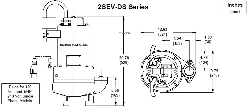 Submersible non-clog sewage pump