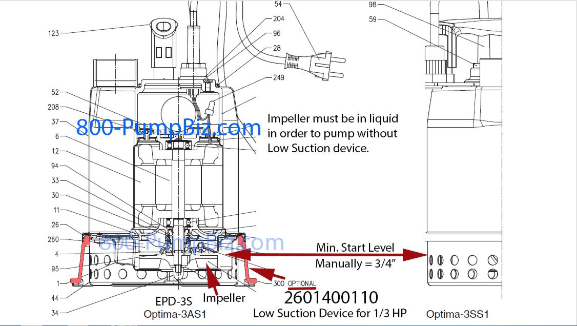 Stainless Steel Dewatering Pump 1/3HP