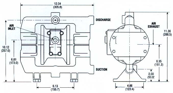 PP Air Operated Double Diaphragm Pump Bolted Series